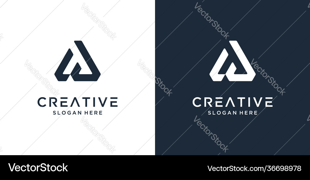 Abstract letter a logo design inspiration Vector Image