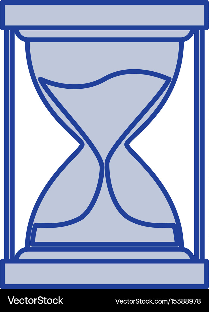 Blue silhouette of sand clock icon Royalty Free Vector Image