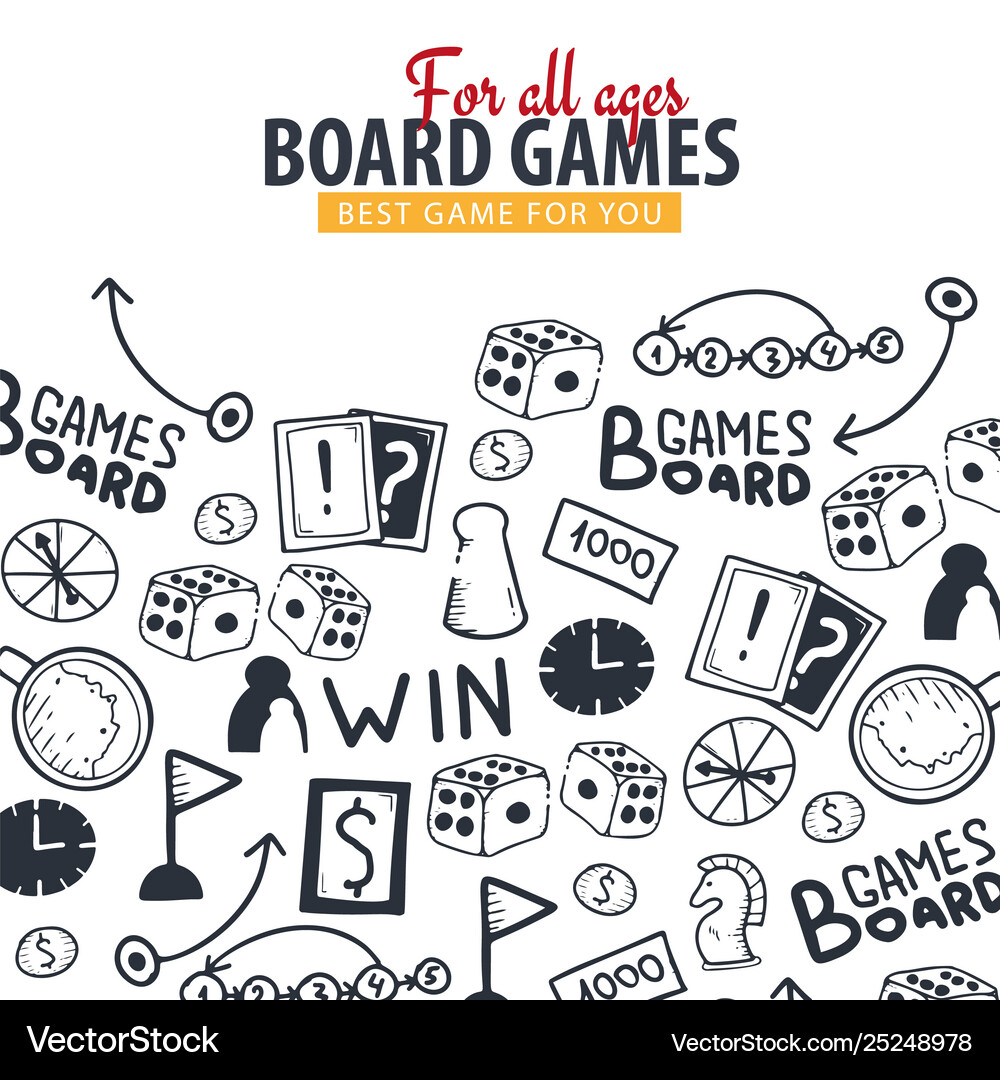 Board games banners for all ages hand draw Vector Image