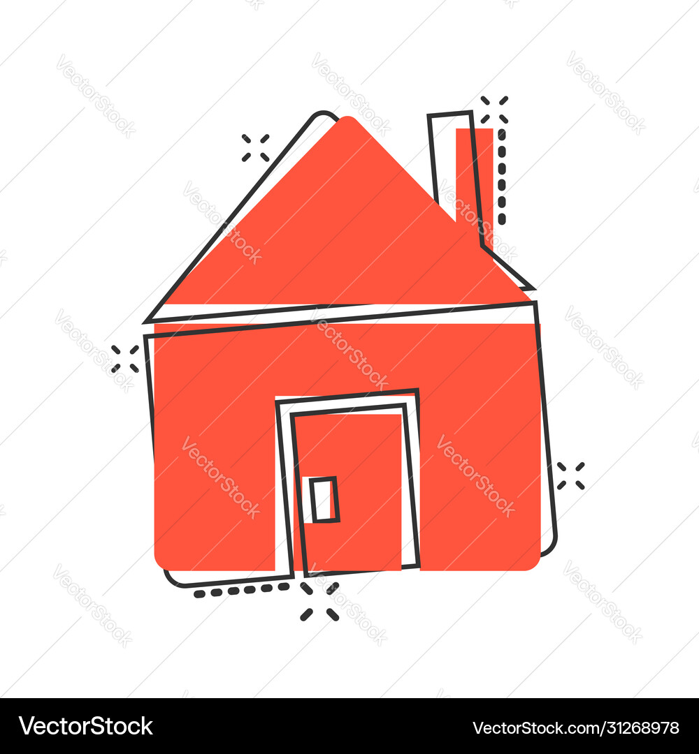 Building icon in comic style home cartoon Vector Image