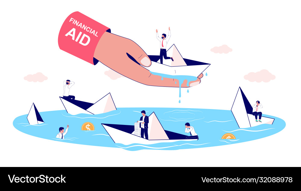 Financial support for business survival concept Vector Image