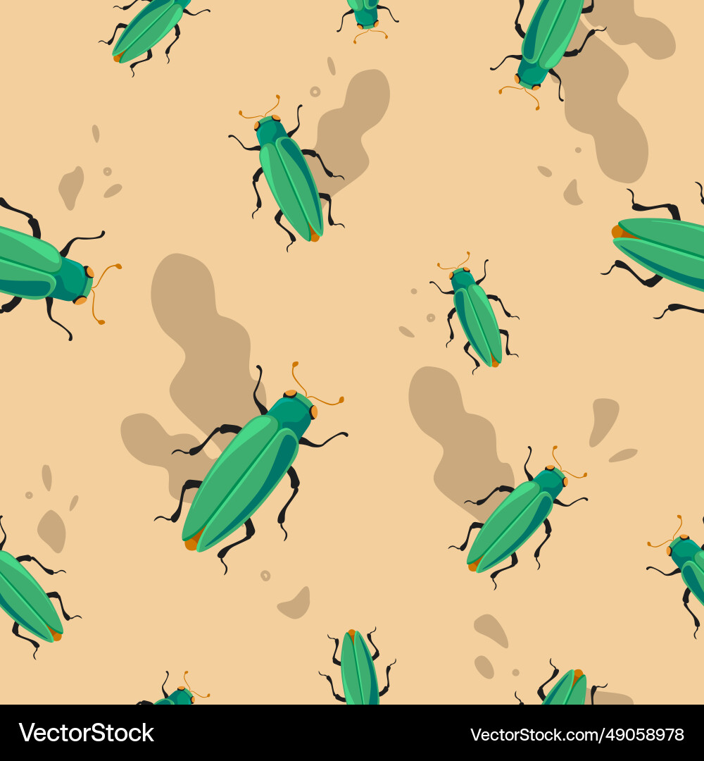 Green beetle or bug with spots ornament Royalty Free Vector