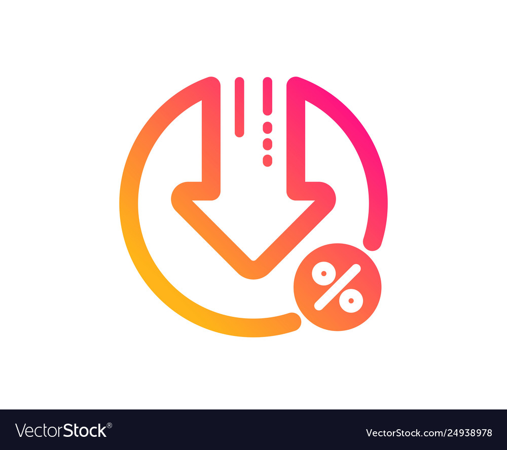 Loan percent decrease icon discount sign Vector Image