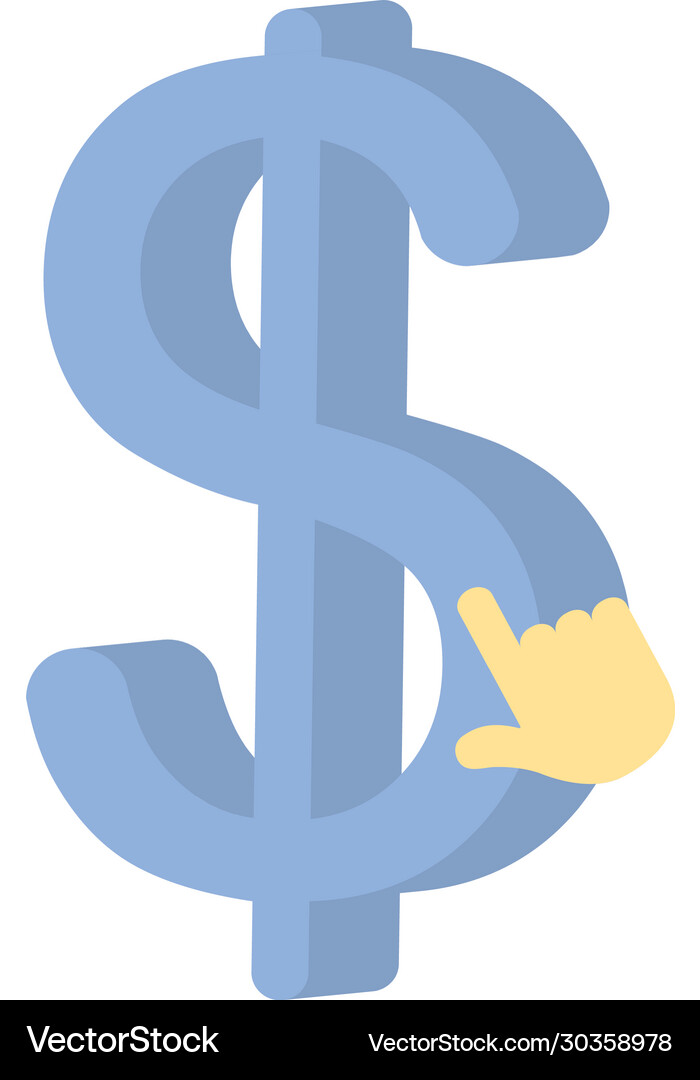 Money symbol and hand cursor icon flat style Vector Image