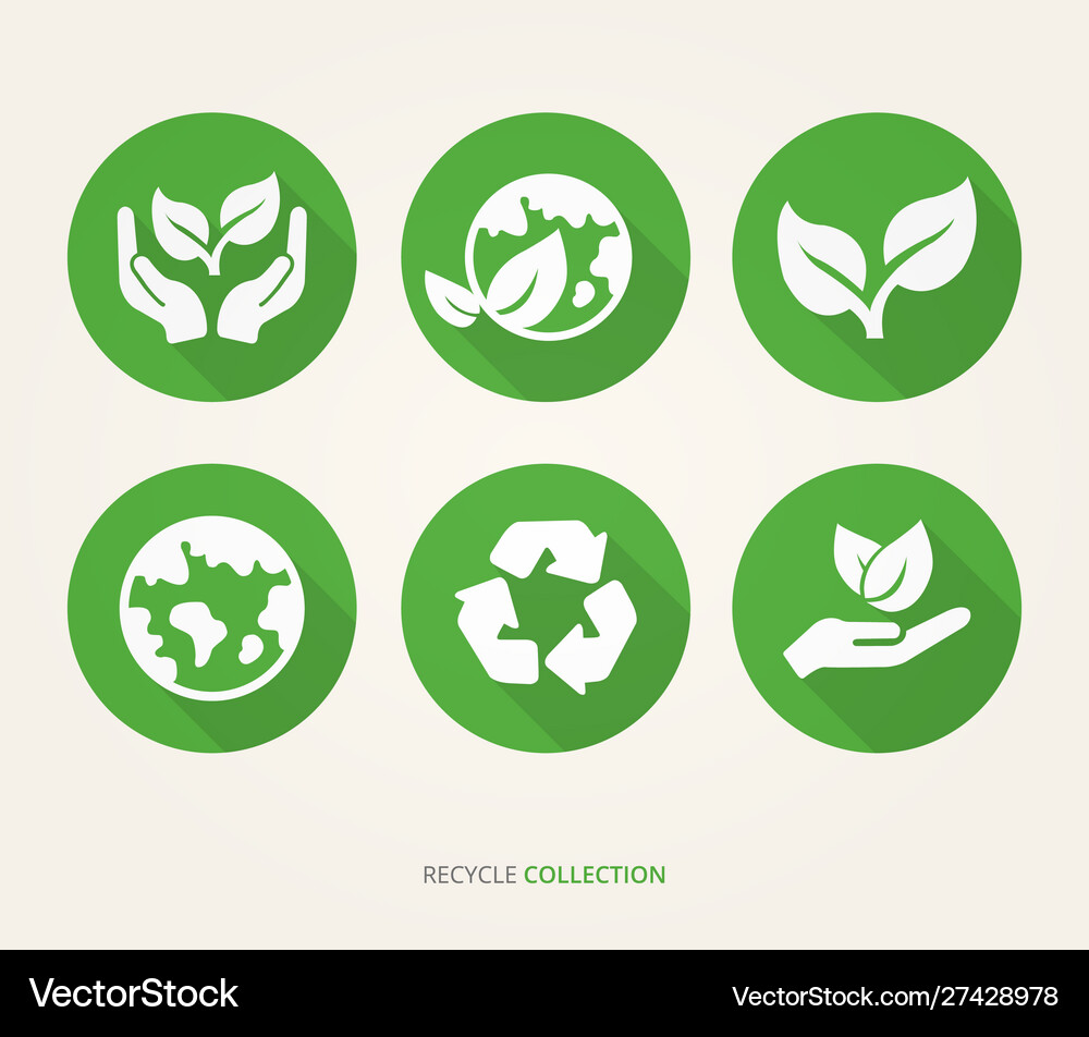 Nature and ecology icon set Royalty Free Vector Image