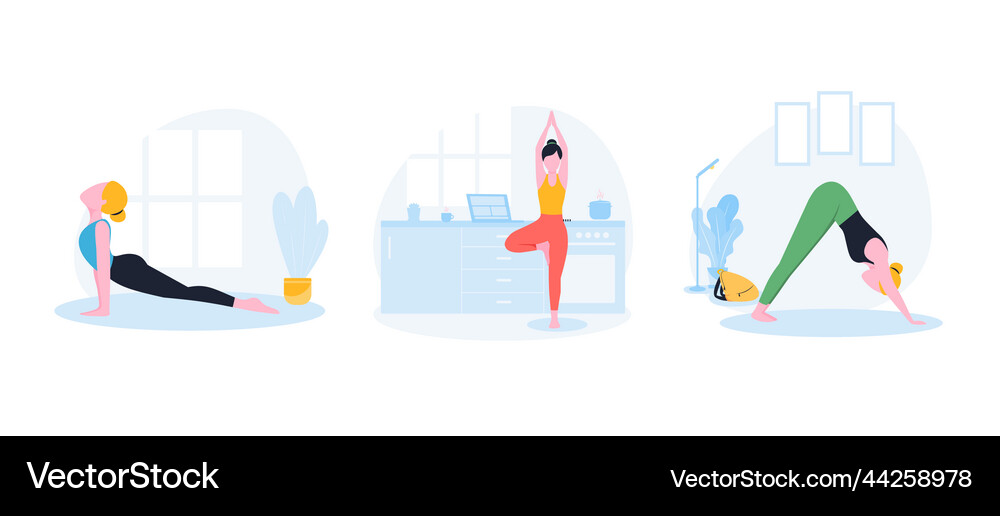 Office people practicing yoga and meditation Vector Image