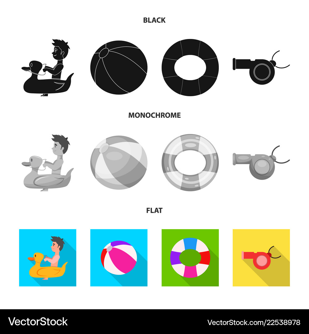 Pool and swimming sign set Royalty Free Vector Image