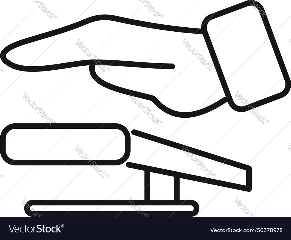 Push palm scanning icon outline security Vector Image Push palm scanning icon outline security Vector Image