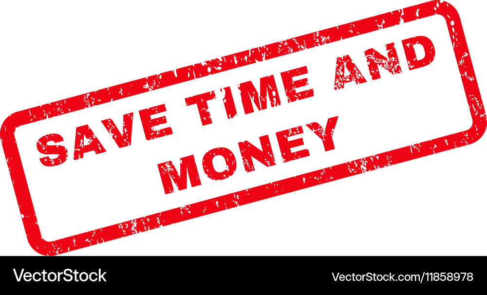Save time and money rubber stamp Royalty Free Vector Image