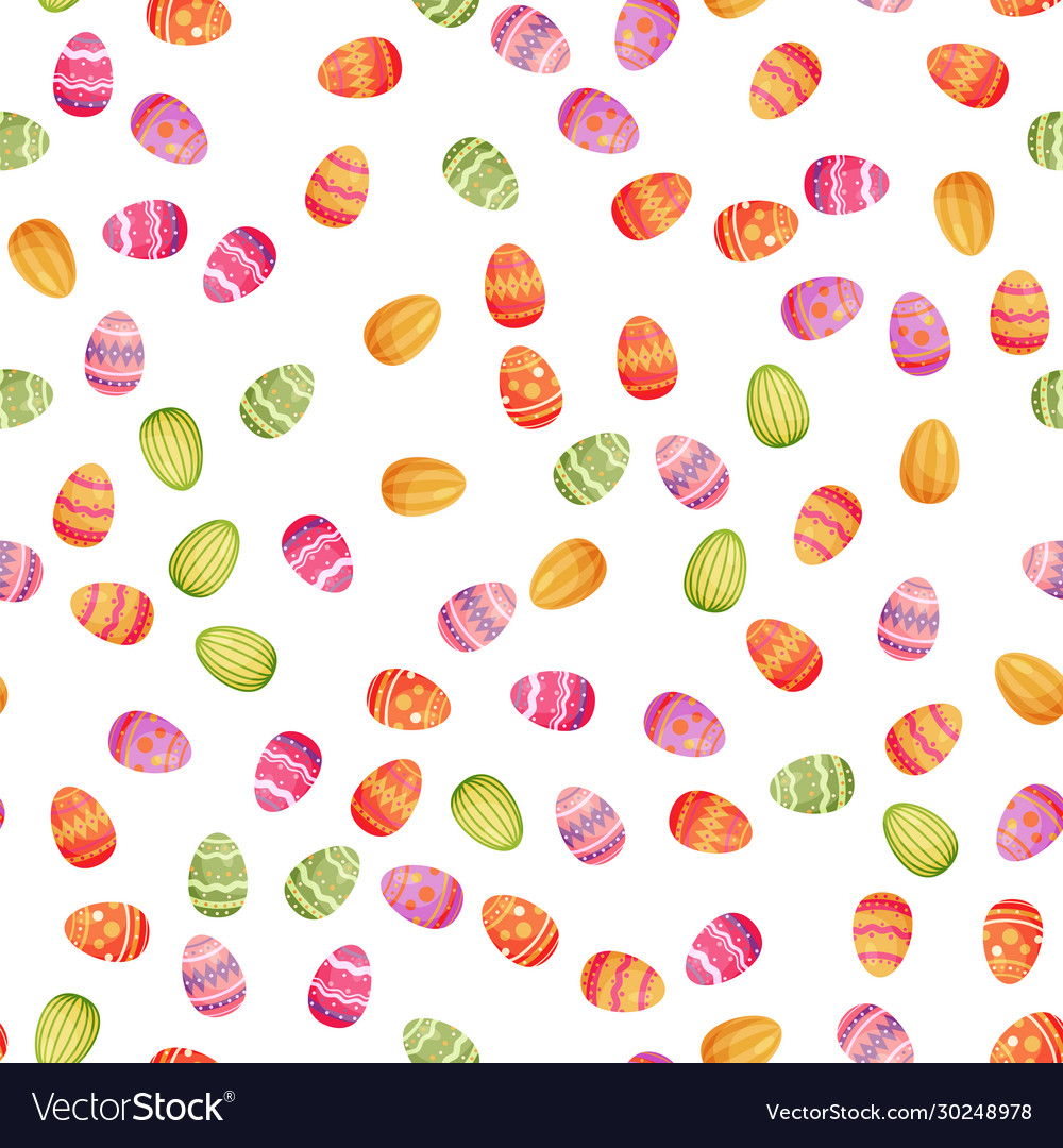 Seamless pattern with easter eggs happy easter Vector Image