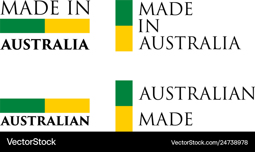 Simple made in australia australian label text Vector Image