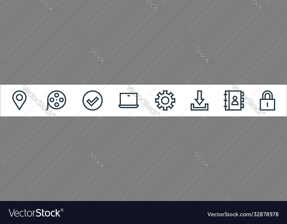 Web essentials line icons linear set quality line Vector Image