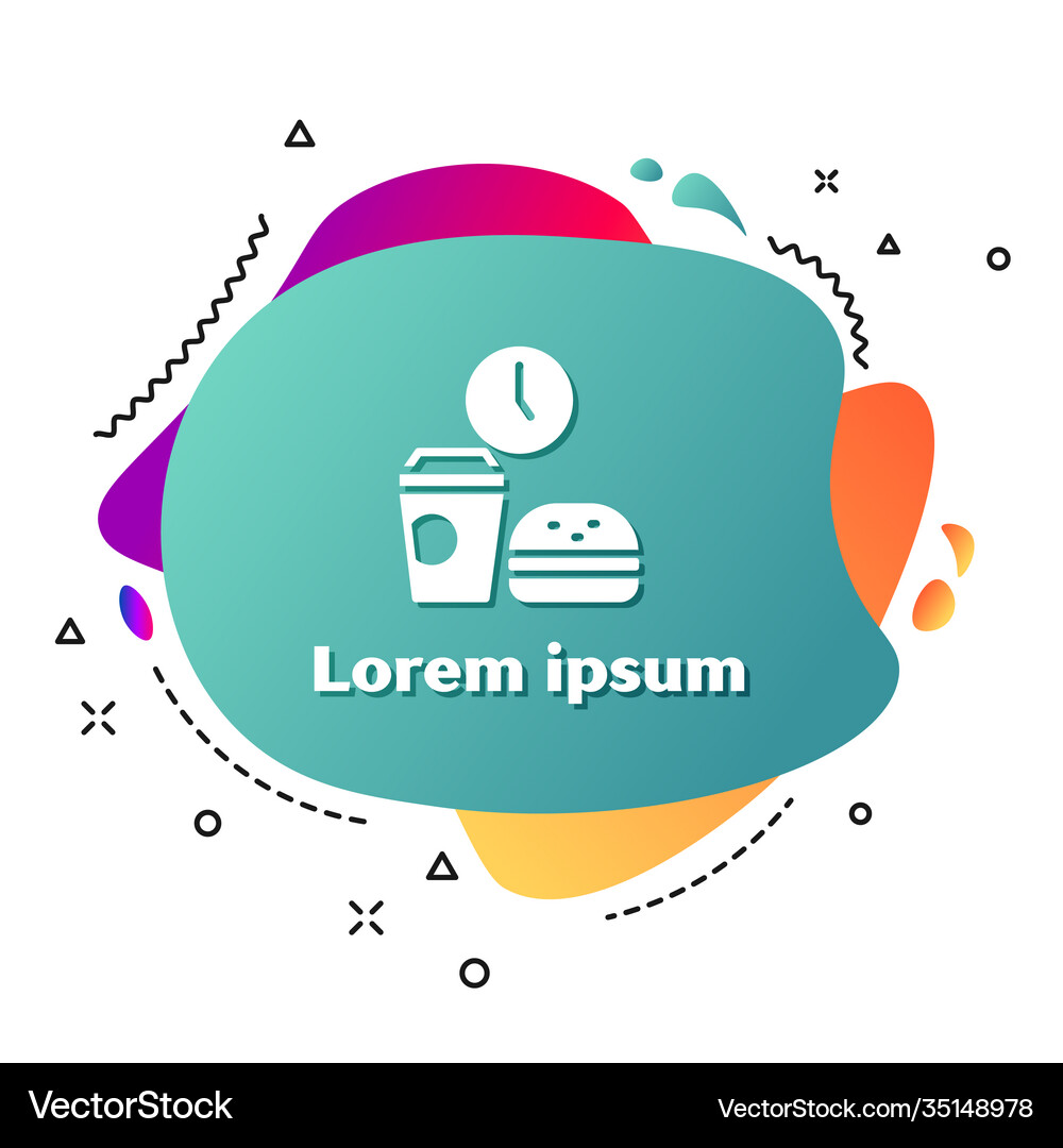 White fast food time icon isolated on Royalty Free Vector