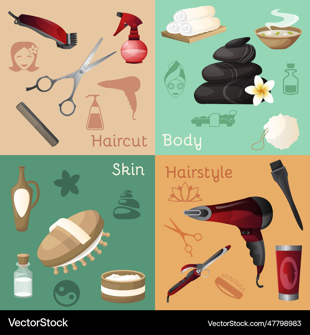 Beauty salon set salon set Royalty Free Vector Image