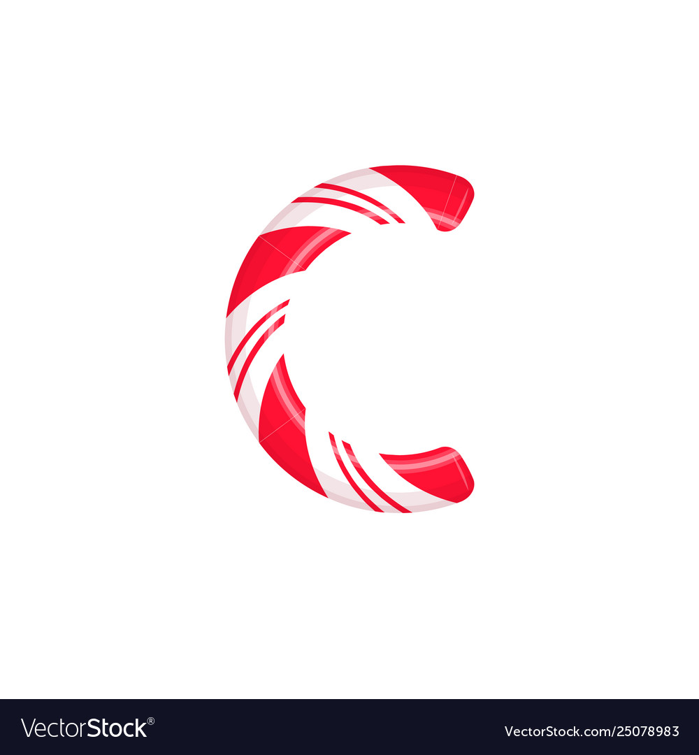 Cane letter c candy font element sweet candy Vector Image