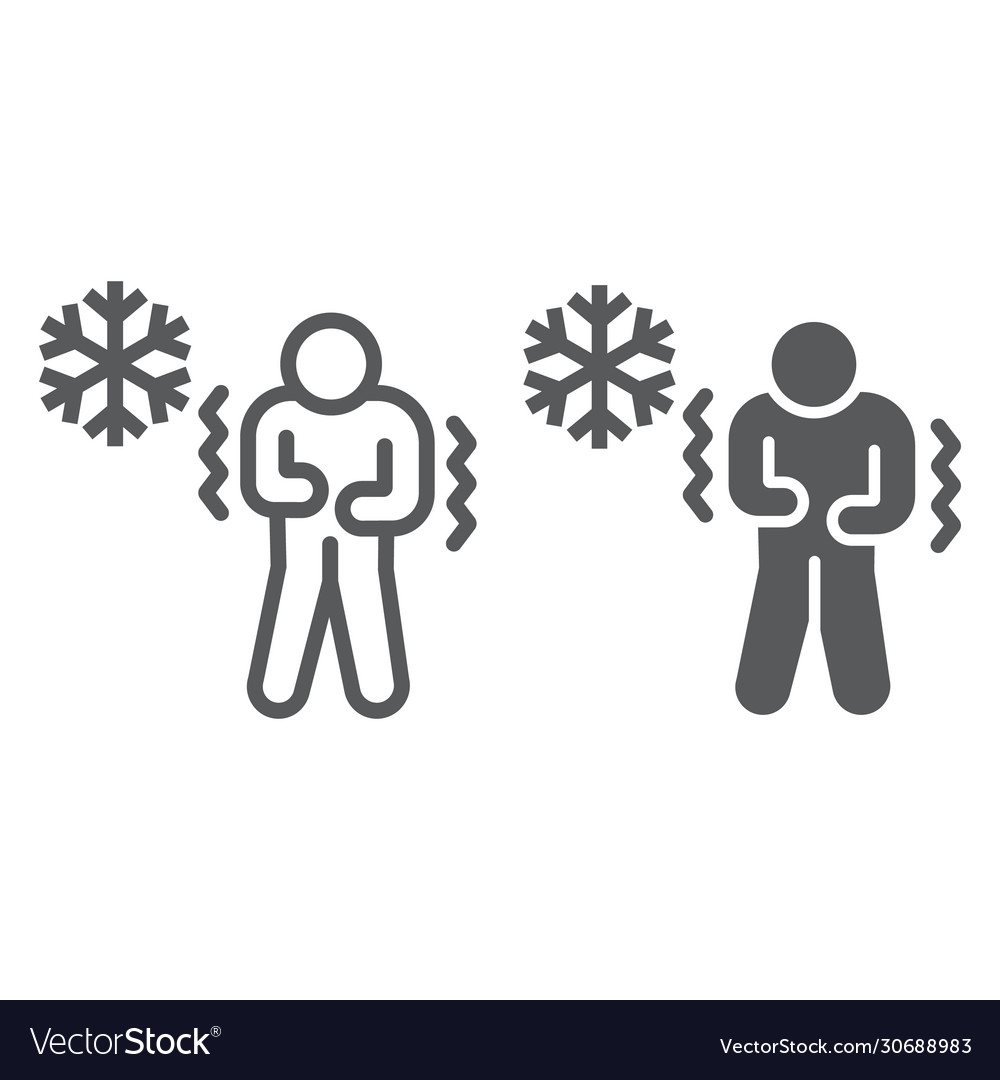 Chill human line and glyph icon flu covid-19 Vector Image