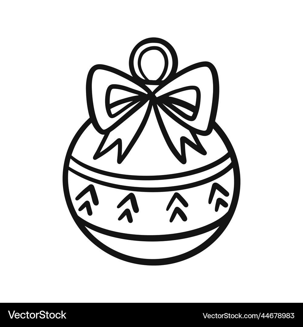 Christmas ball doodle sketch drawing Royalty Free Vector