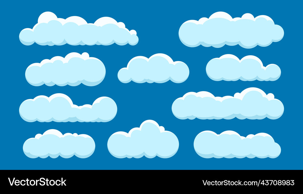 Clouds on a blue background Royalty Free Vector Image