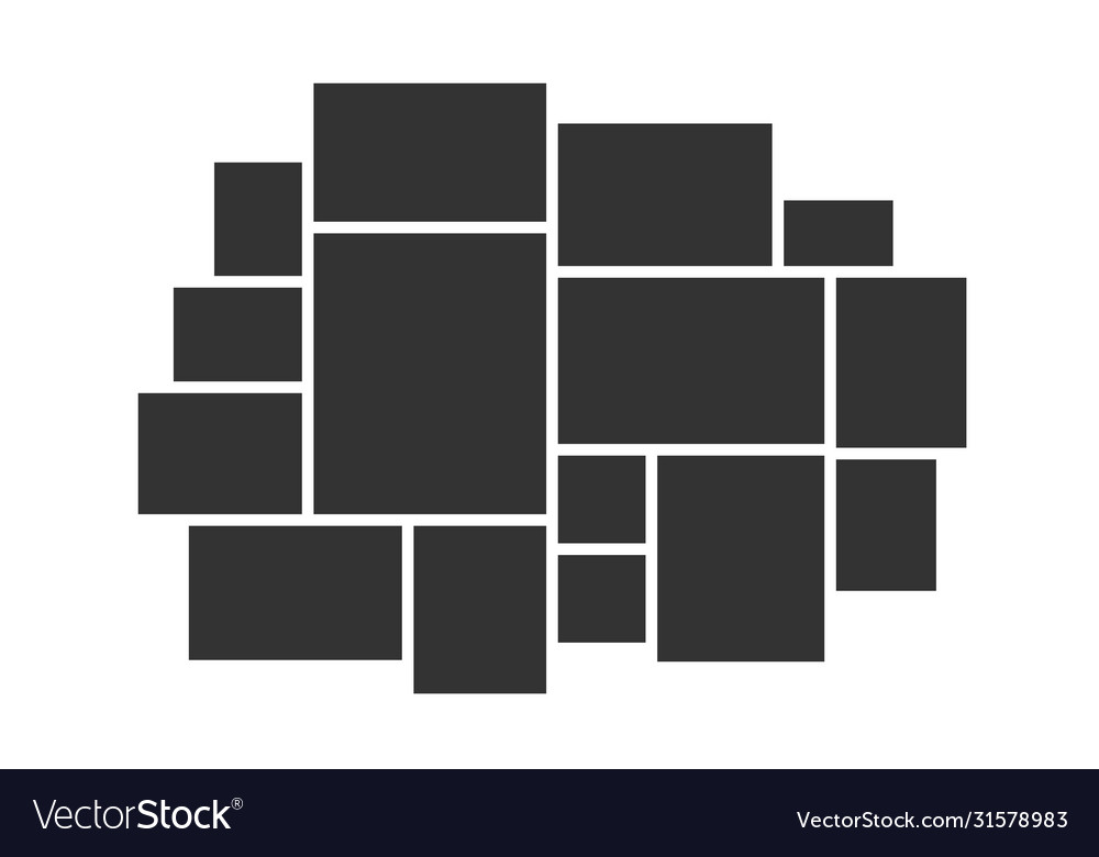 Empty photo collage frames template Royalty Free Vector