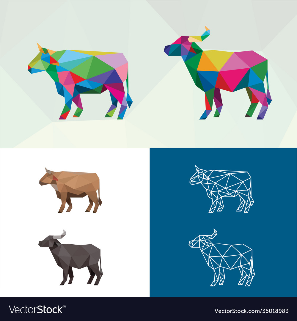 Farm animal with polygonal geometric style Vector Image