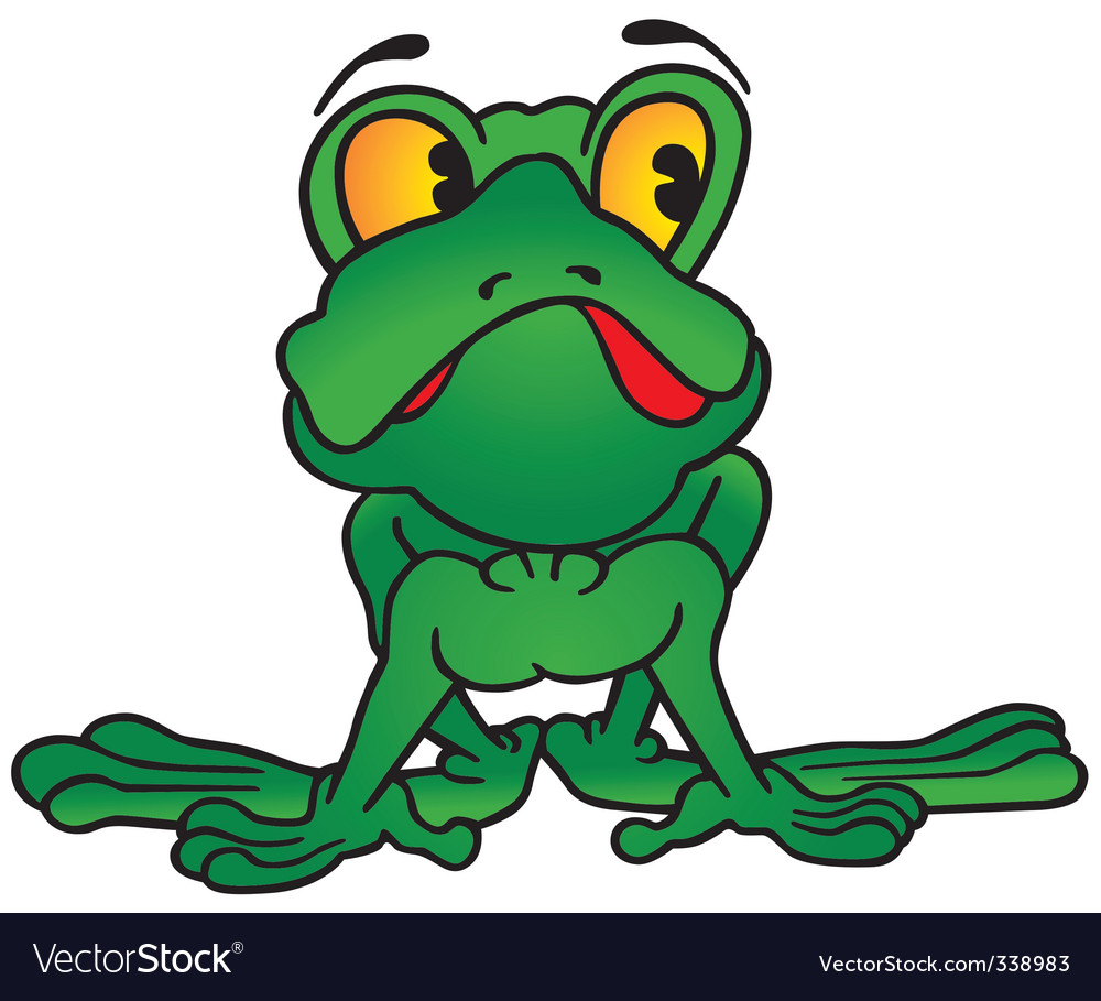 Green frog Royalty Free Vector Image - VectorStock