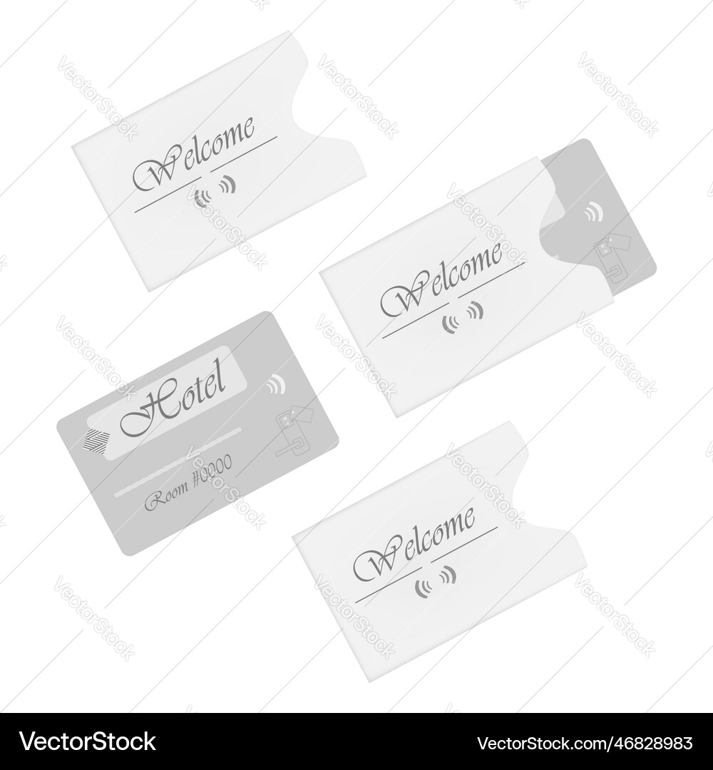 Hotel rfid key card with sleeve holders Royalty Free Vector
