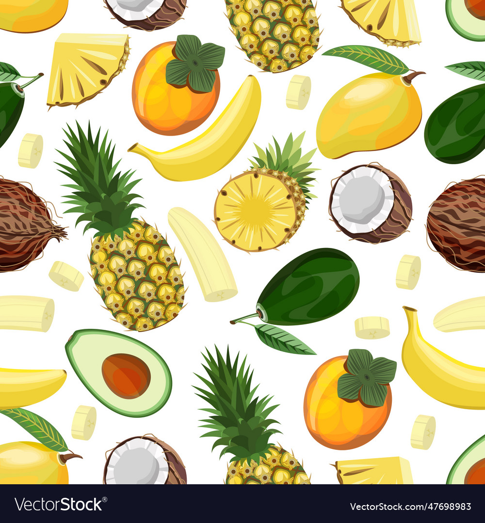 Seamless fruit pattern Royalty Free Vector Image