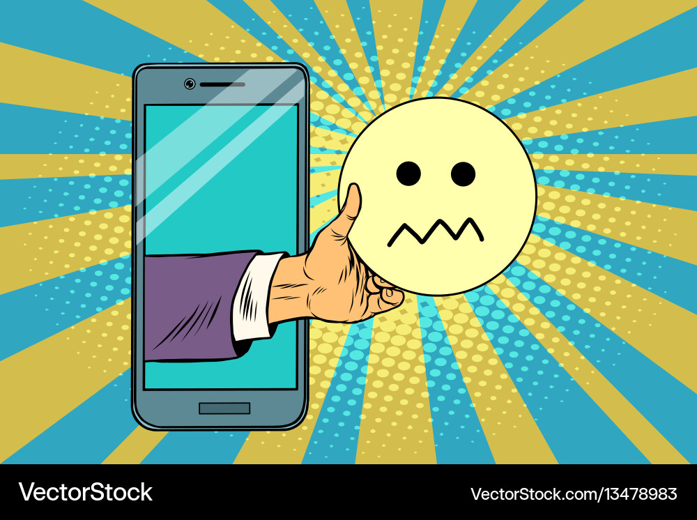 Skepticism emoji emoticons in smartphone Vector Image