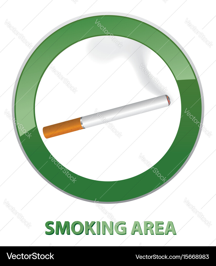 Smoking area label icon info sign Royalty Free Vector Image
