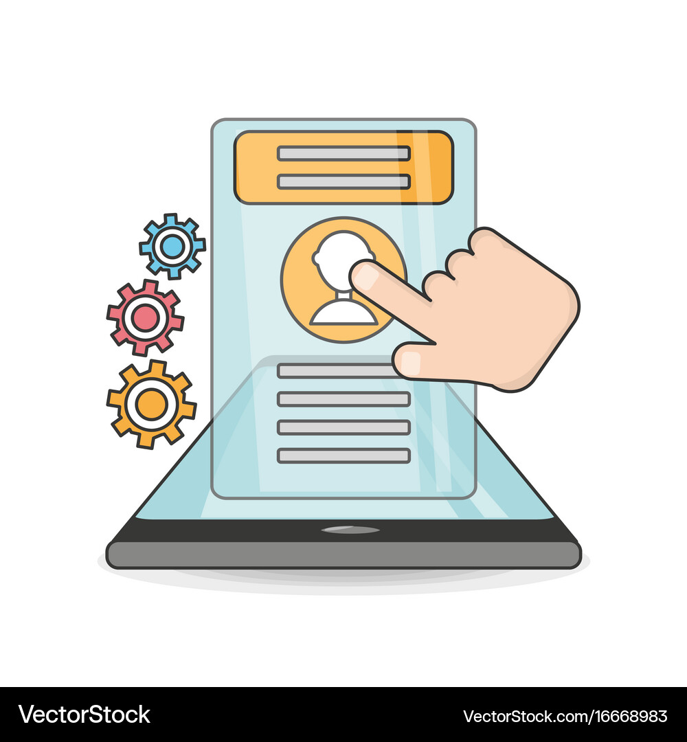 Technology smartphone with touch screen apps Vector Image