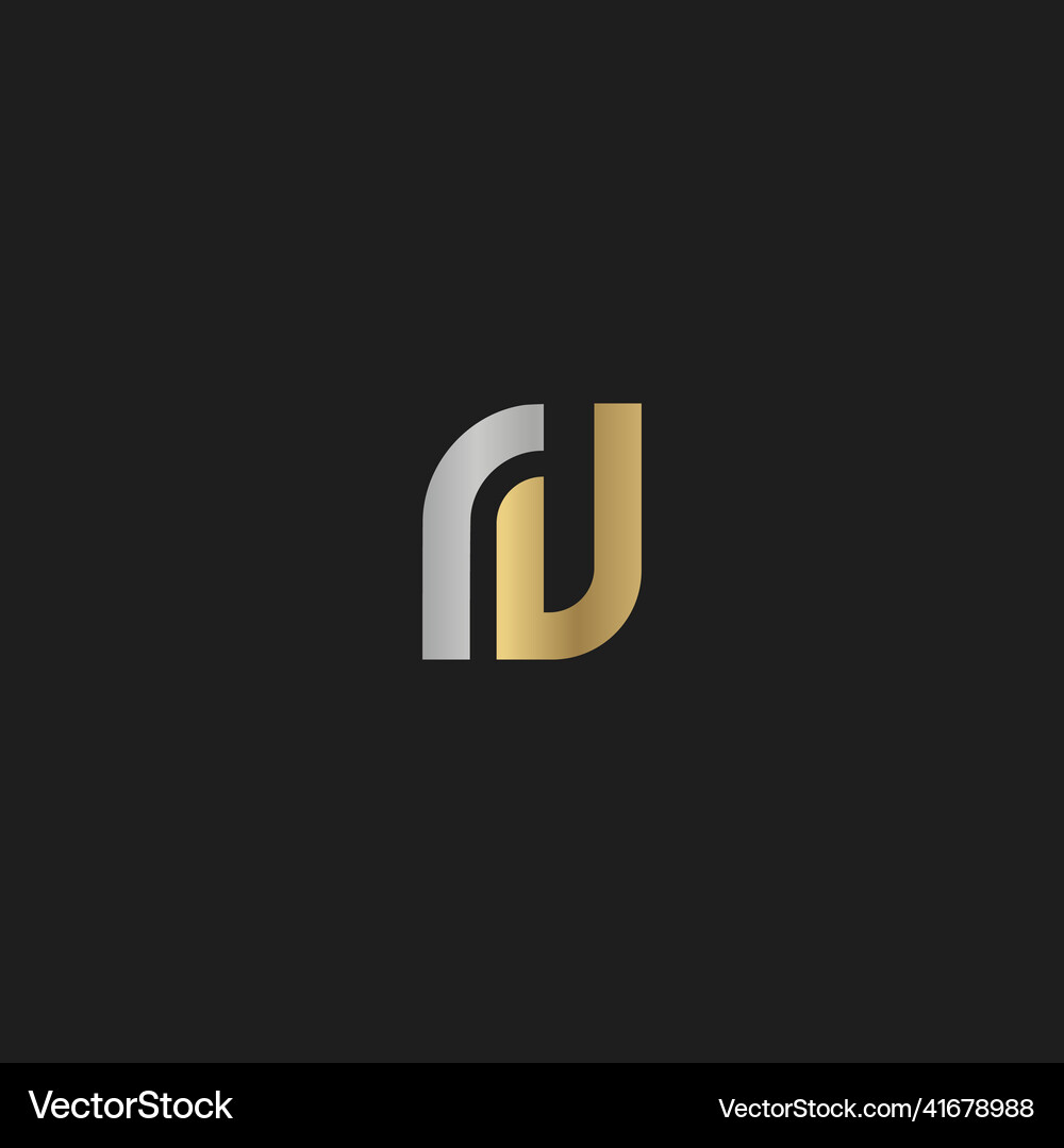 Alphabet initials logo ur ru u and r Royalty Free Vector