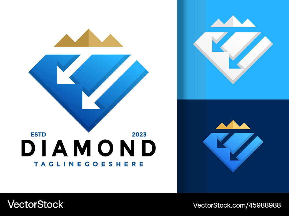 Diamond finance arrow logo logos design element Vector Image