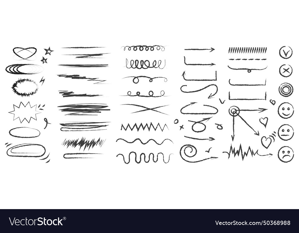 Elements for note-taking highlighting Royalty Free Vector