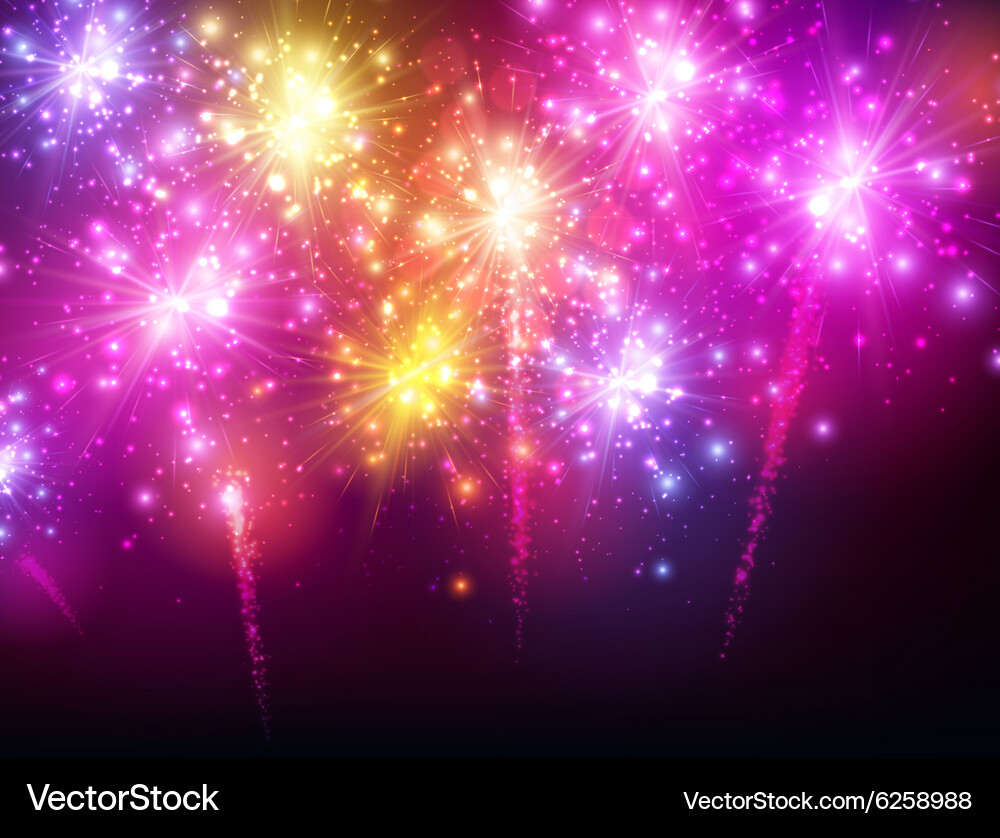 Festive color firework background Royalty Free Vector Image