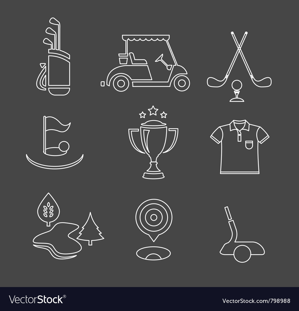 Golf set Royalty Free Vector Image - VectorStock