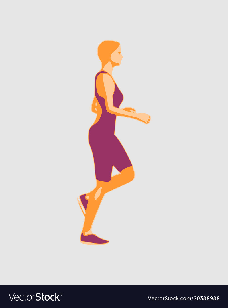 Running lady silhouette Royalty Free Vector Image