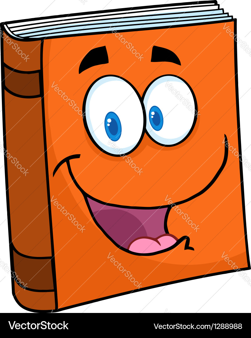 Text book cartoon mascot character Royalty Free Vector Image