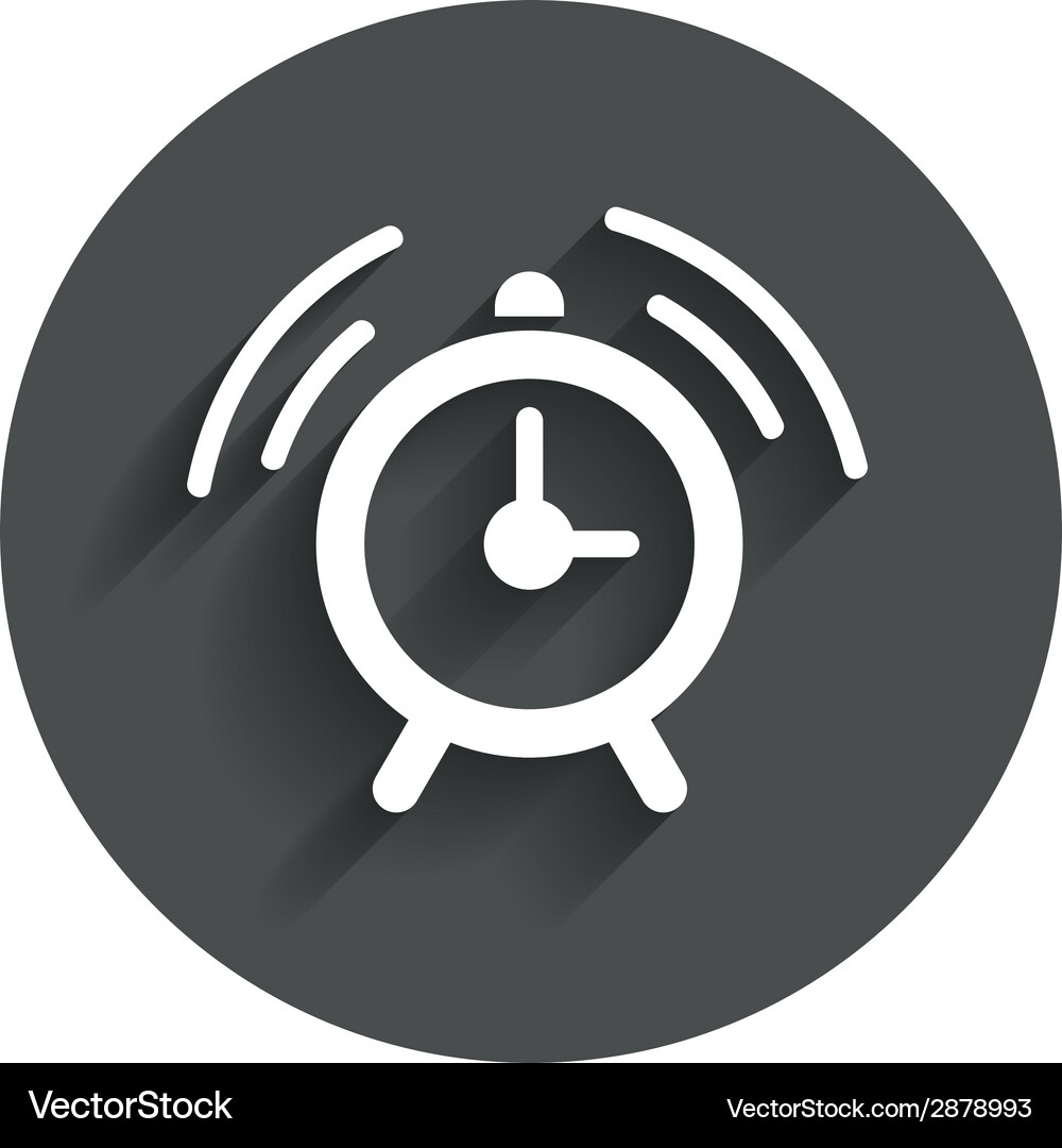 Alarm clock sign icon wake up symbol Royalty Free Vector