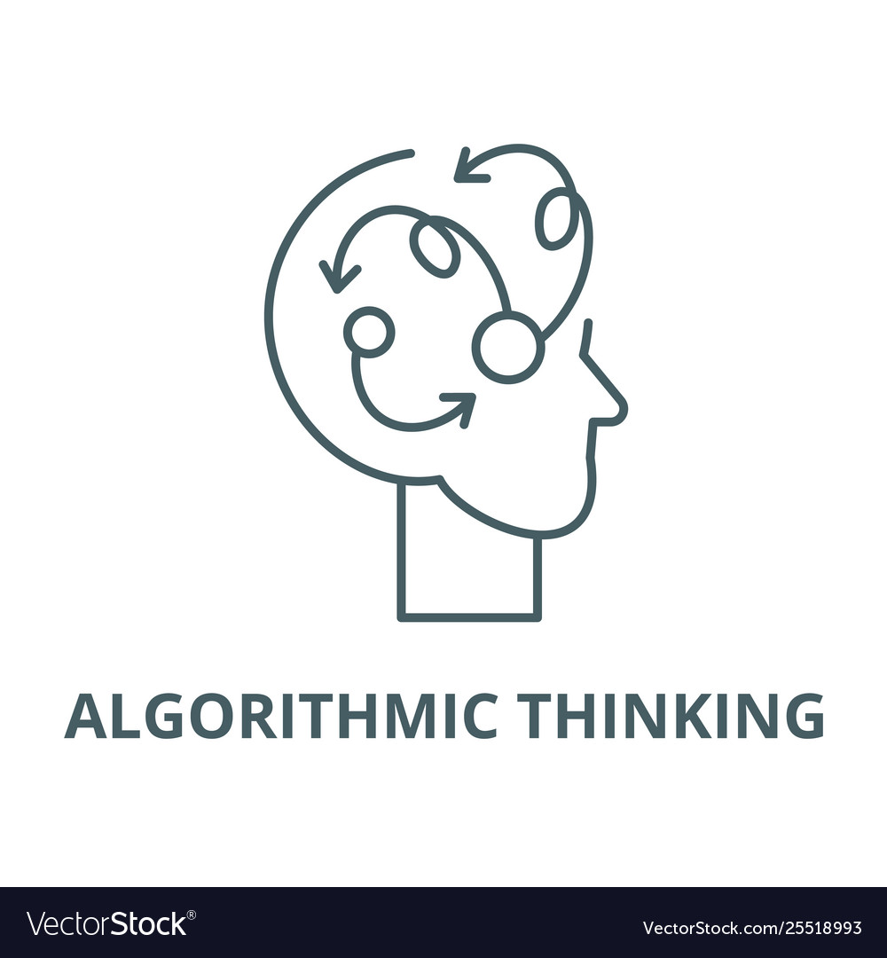 Algorithmic thinking line icon outline Royalty Free Vector