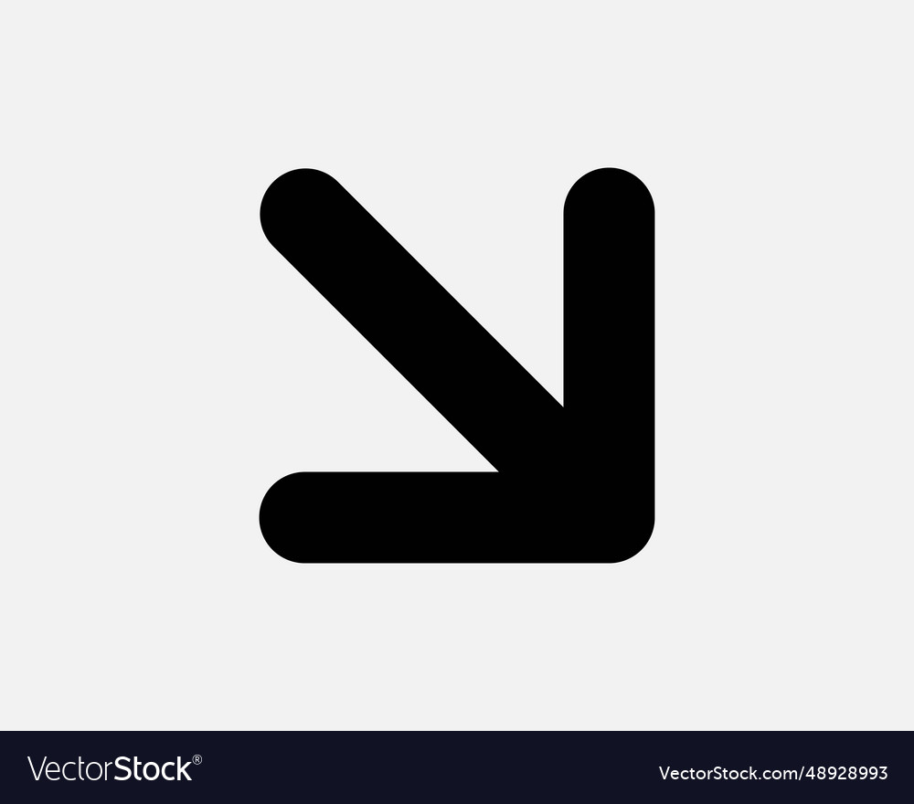 Arrow point bottom right icon pointer navigation Vector Image