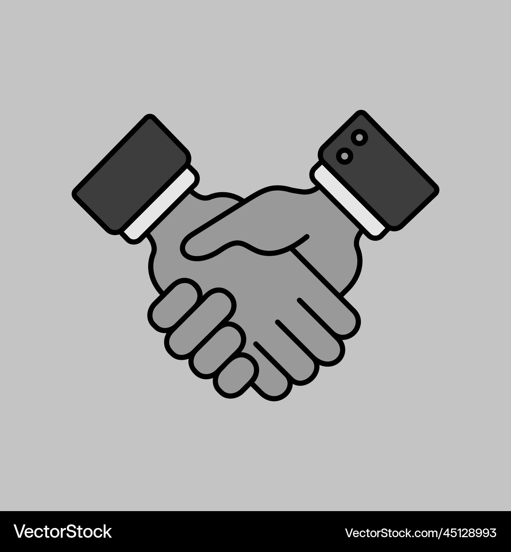 Business handshake contract agreement outline Vector Image