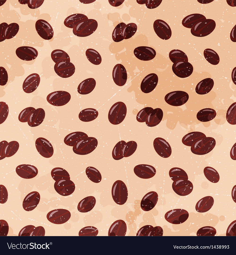 Coffee beans seamless pattern Royalty Free Vector Image