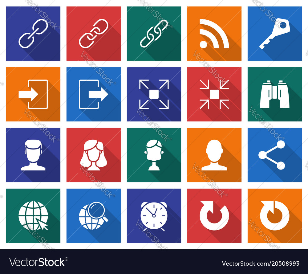 Collection square icons user interface set 4 Vector Image