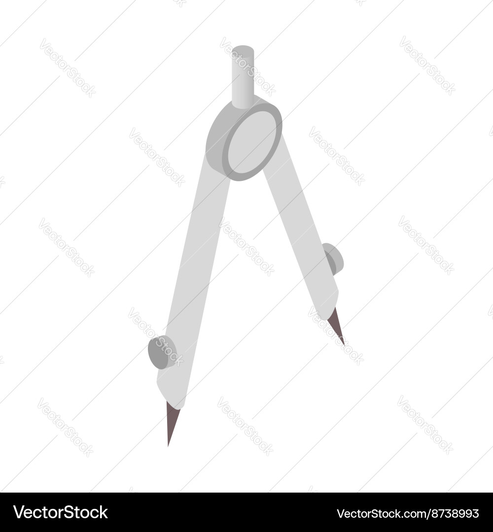 Compass tool icon in isometric 3d style Royalty Free Vector