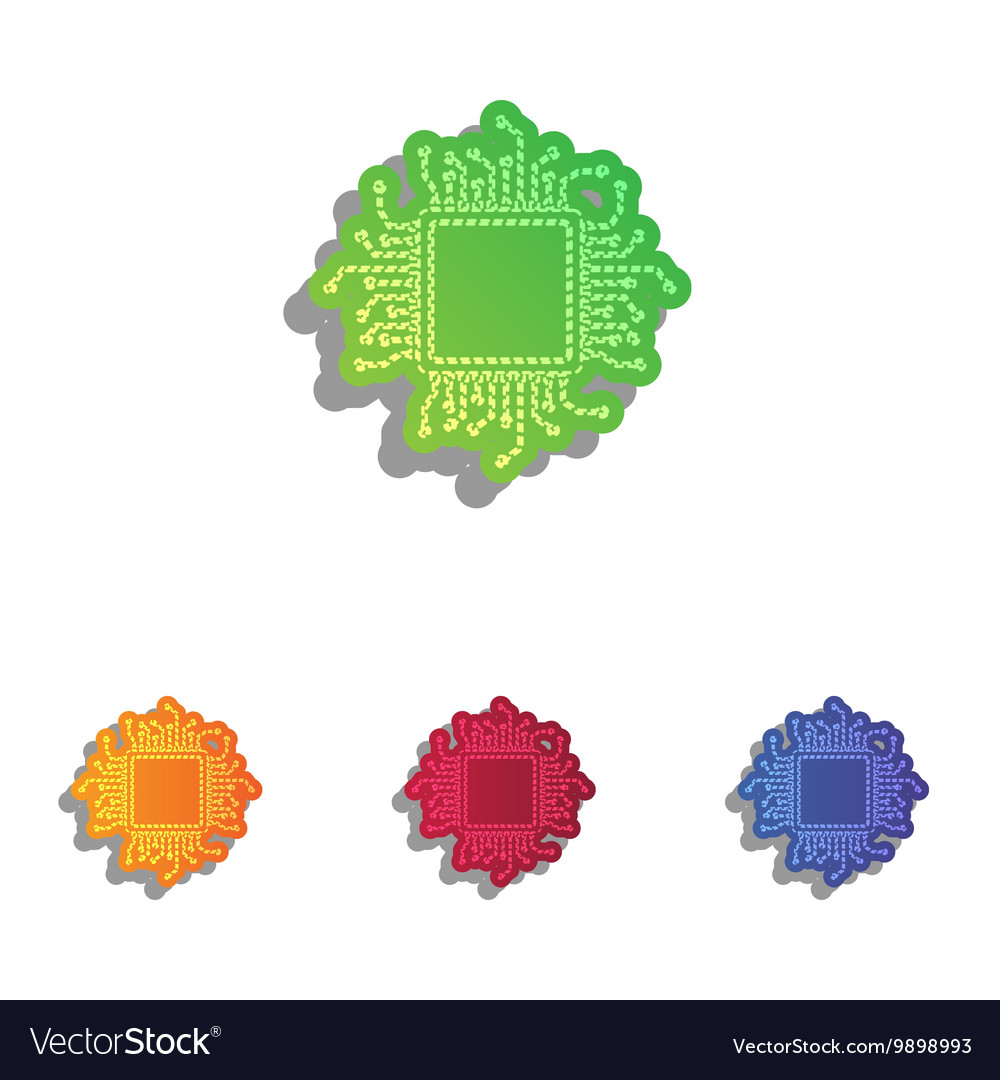 Cpu microprocessor colorful Royalty Free Vector Image