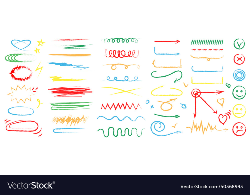 Elements for note-taking highlighting Royalty Free Vector