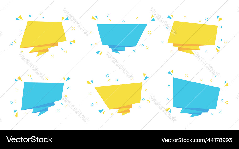 Flat paper fold style price banner collection Vector Image