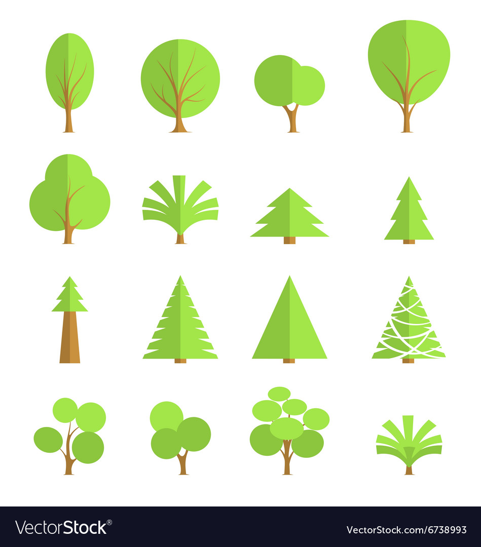 Flat tree Royalty Free Vector Image - VectorStock