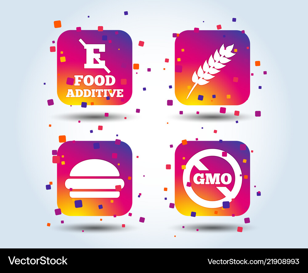Food additive icon hamburger fast sign Royalty Free Vector