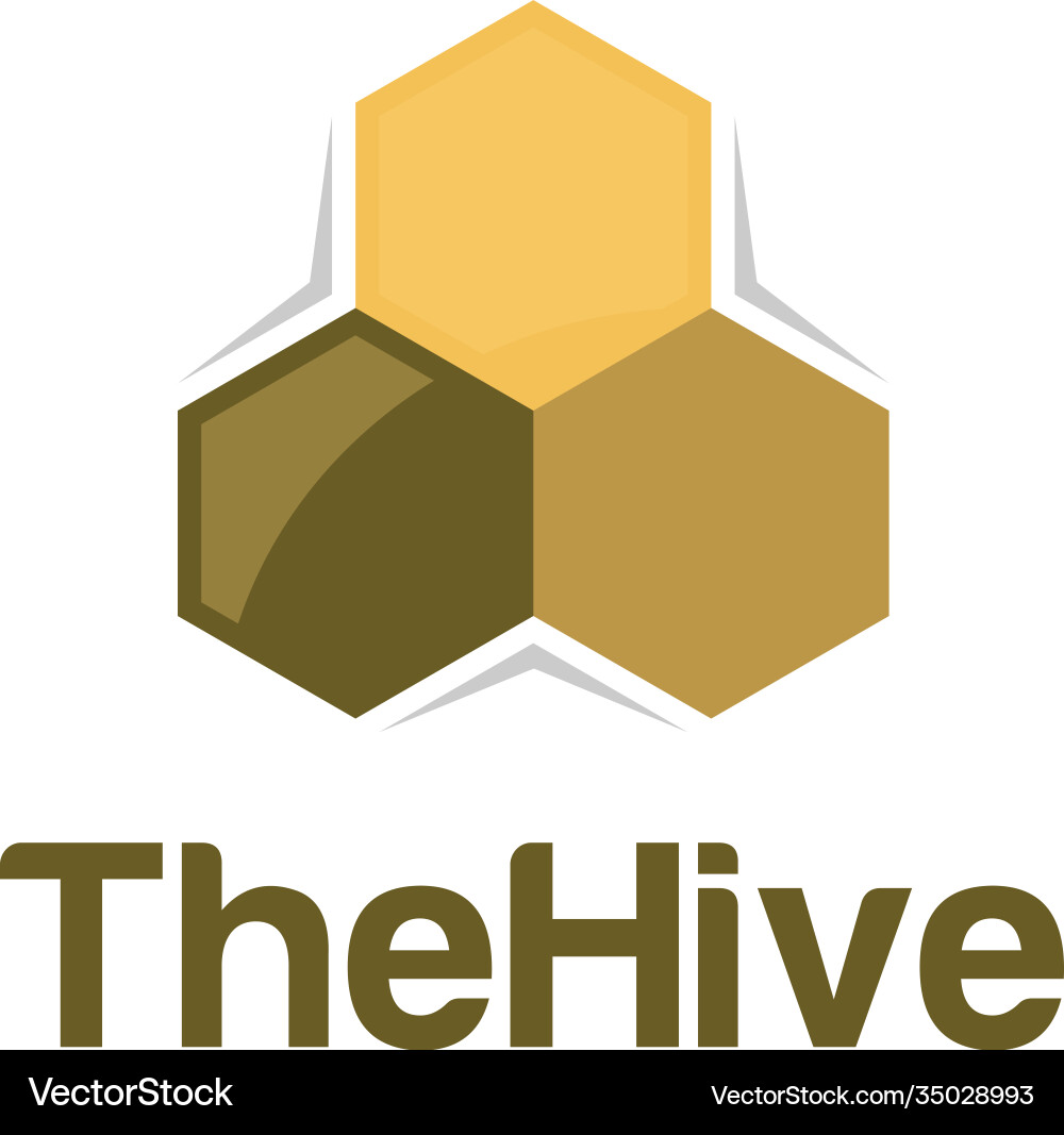 Hive honey bee logo design product Royalty Free Vector Image